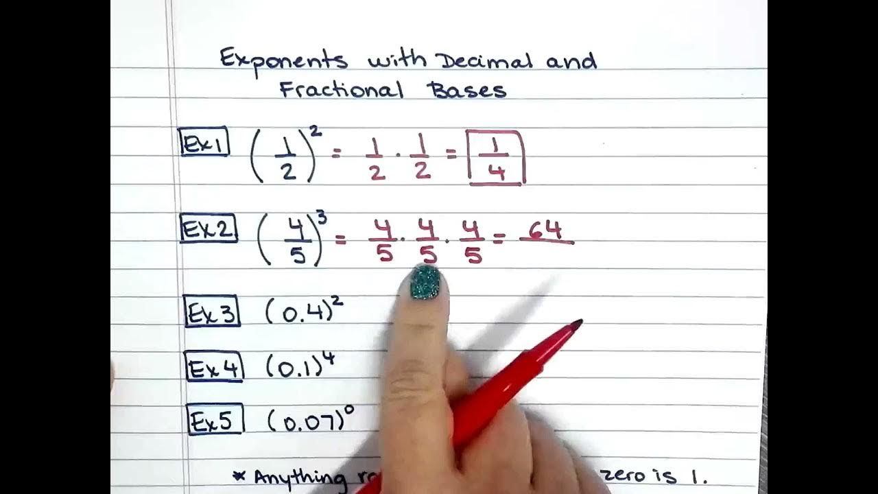 Exponents with Decimal and Fractional Bases - YouTube
