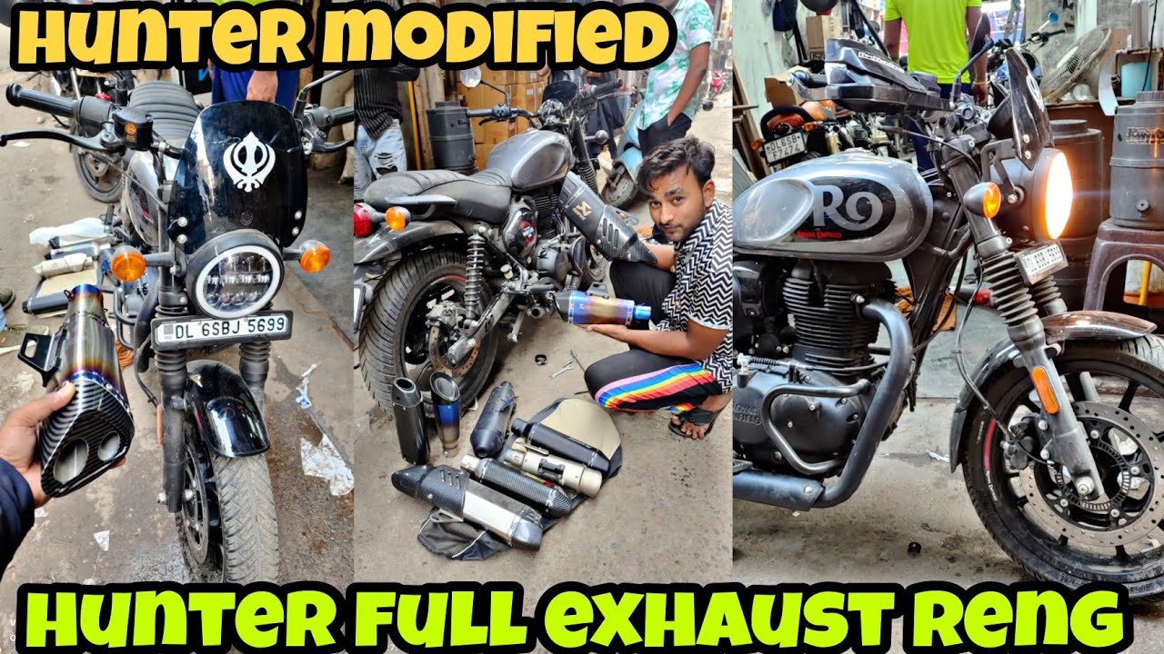 hunter 350 exhaust modified | hunter 350 modification accessories ...