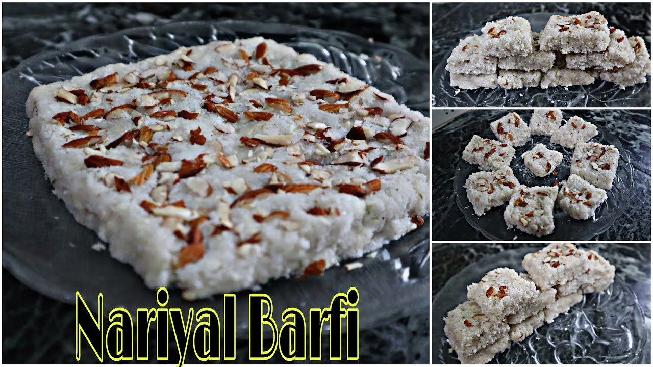 Nariyal Barfi | Coconut Barfi | Fresh coconut barfi | How to make ...