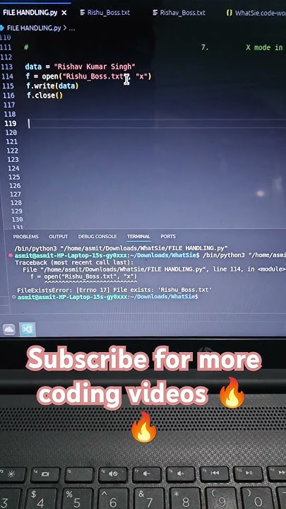 x mode in Python 🤔🤔#coding #python #programming #developer #shorts #cs#college #programmer - YouTube
