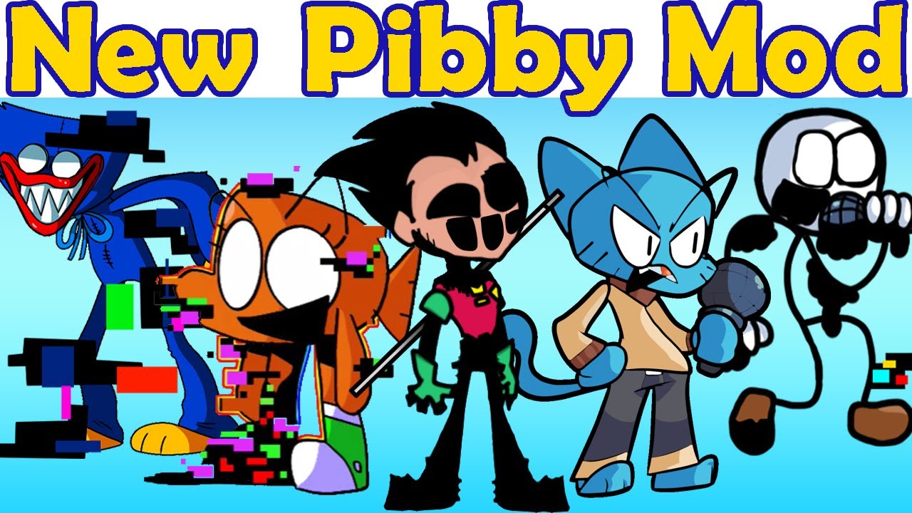 FNF x Newest Pibby Mod (Huggy Wuggy,Darwin,Robin,Gumball,Henry Stickmin ...