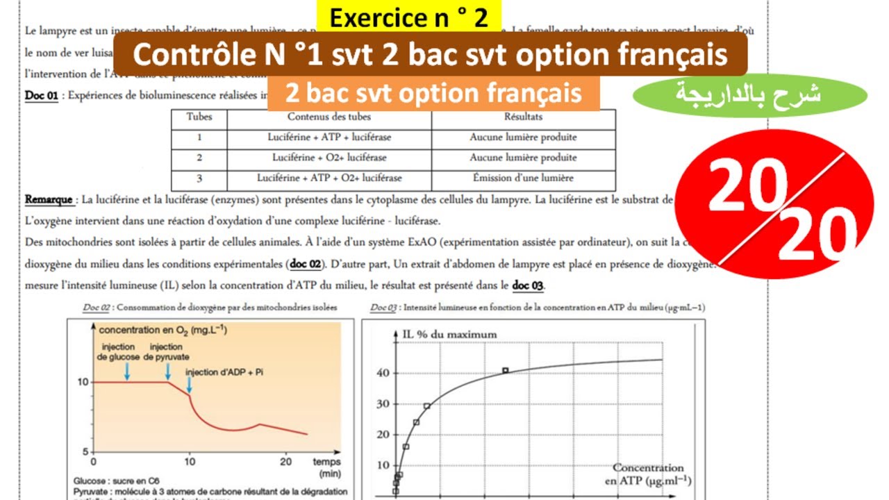 Contrôle n 1 svt 2 bac svt option français biof ( تصحيح الفرض بالداريجة ...