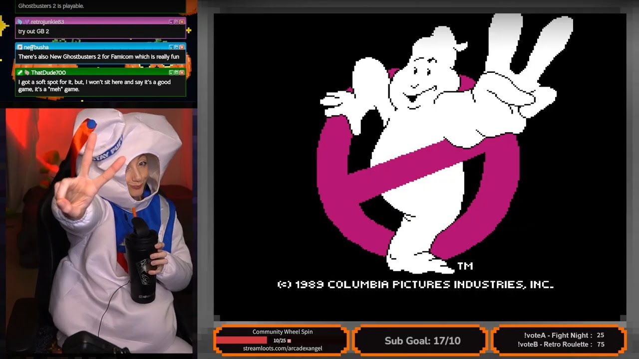 Stay Puft Cosplay Playing Retro Ghostbusters Games - YouTube