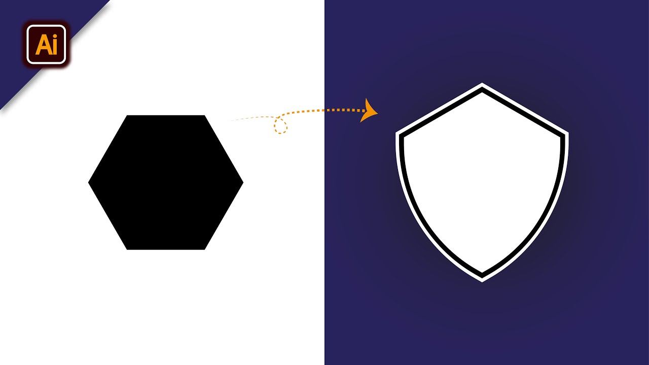 How to create Shield icon from a Polygon in Illustrator - Adobe ...