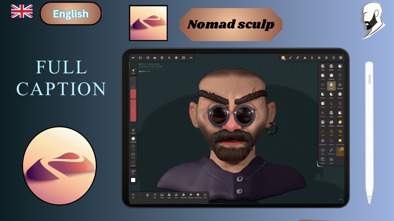 Designing a face in Nomad Sculpt - YouTube