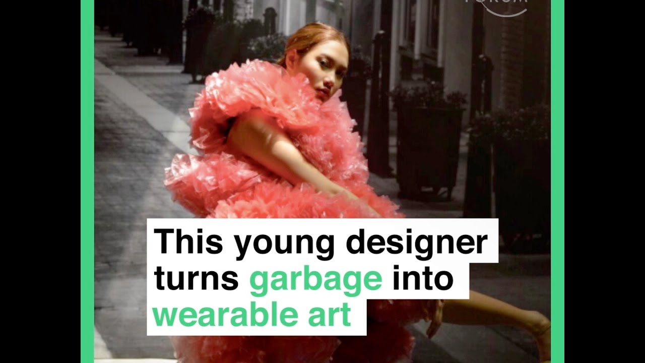This young designer turns garbage into wearable art - YouTube