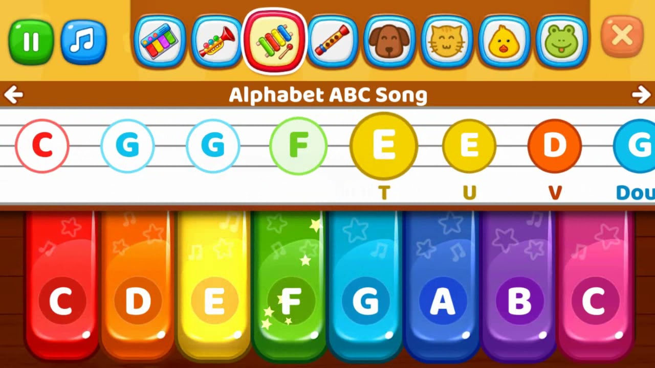 Alphabet ABC Song Instrumental Sounds: Piano, Trumpet, Xylophone, Flute ...