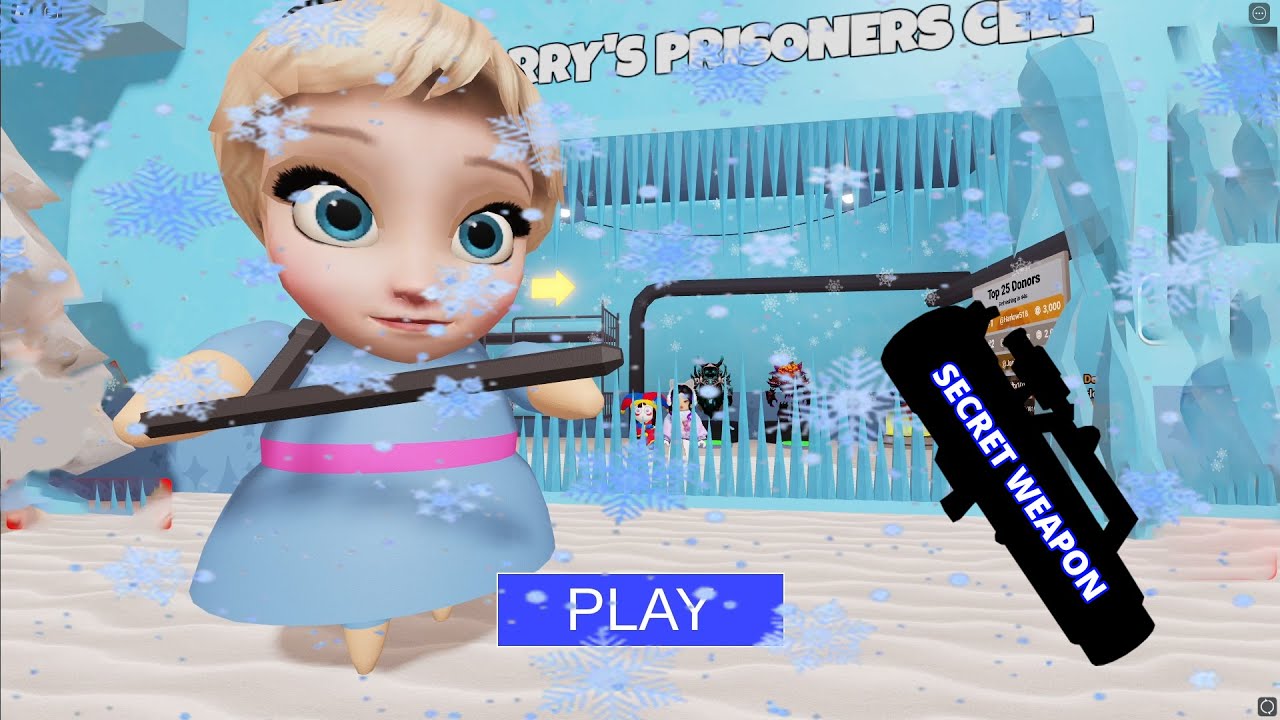 ️Will Pomni be saved from Frozen Prison?(Scary Obby) QUEEN ELSA SECRET WEAPON😱 BARRY'S PRISON ...
