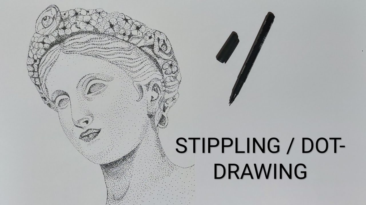 STIPPLING | FACE STIPPLING | PORTRAIT | DOT PORTRAIT | DOT DRAWING OF A ...