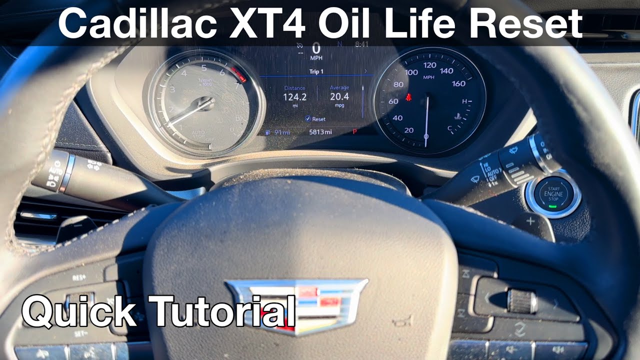 Cadillac XT4 How to reset oil life / oil change reminder / 2021 - YouTube