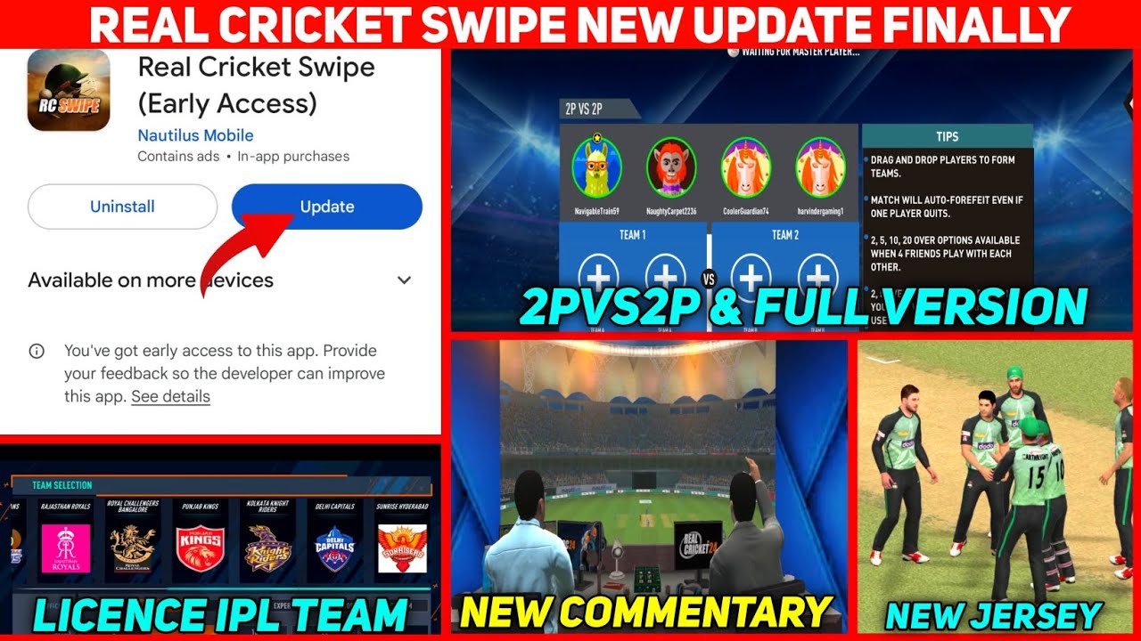 Real Cricket Swipe New Update! Rc Swipe Mega Update Release Date ! Real ...