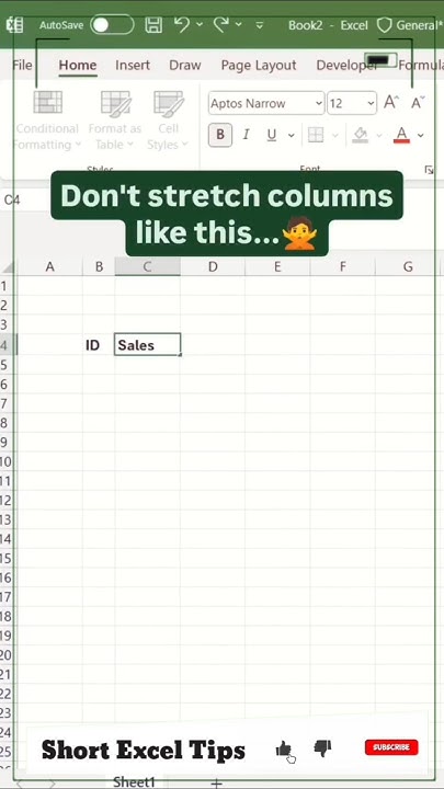 Automatic Fit Columns viral Trick #exceltips #excel #advancedexcel #exceltutorial - YouTube
