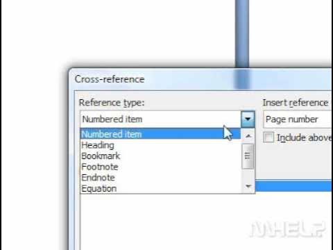 How to insert Cross References in Word 2007 - YouTube