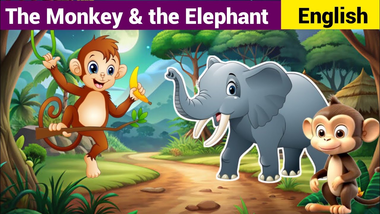 The Monkey and the Elephant | Short Moral Story | Kids Story ...