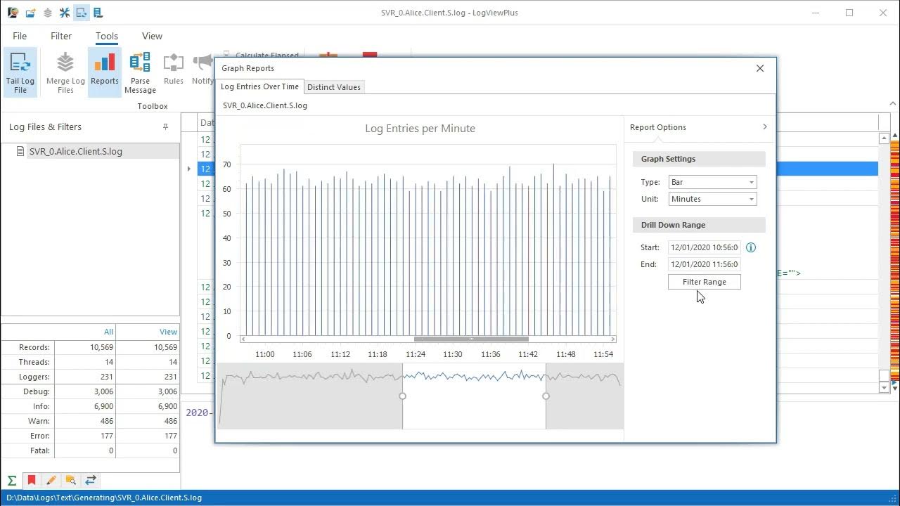 Graphing Log Entries with LogViewPlus - YouTube