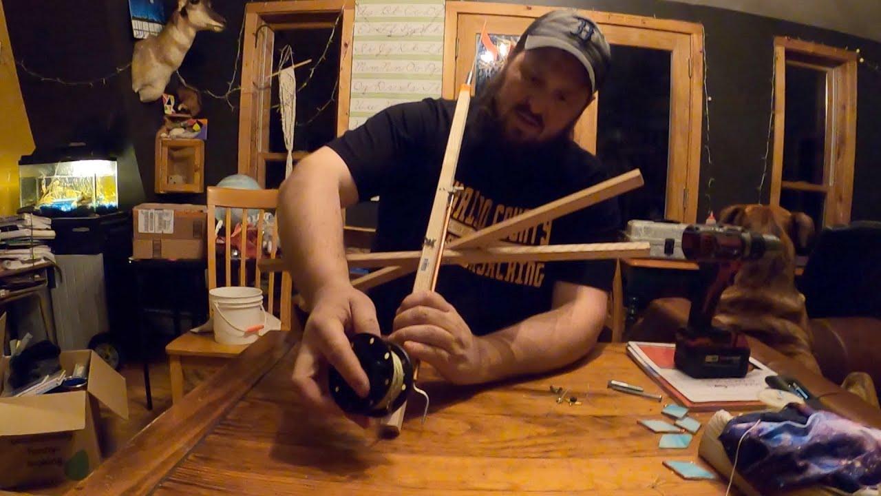How to put string on a heritage ice fishing trap - YouTube