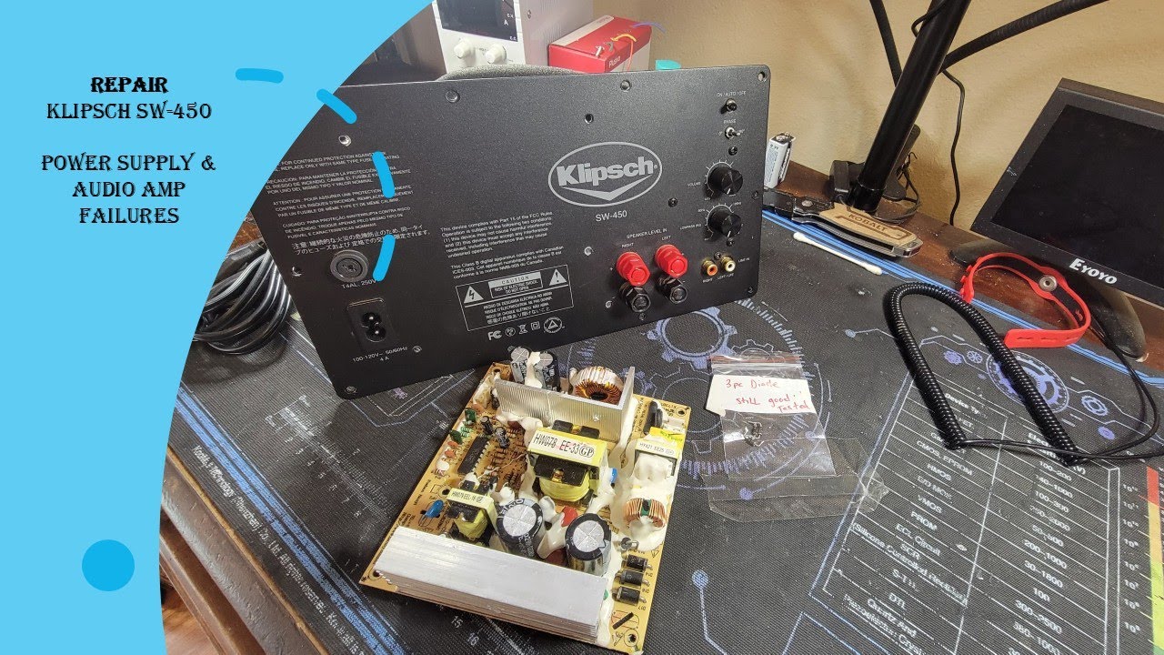 (Repair) Klipsch SW-450 Bad Power Supply & Audio Amplifier - YouTube