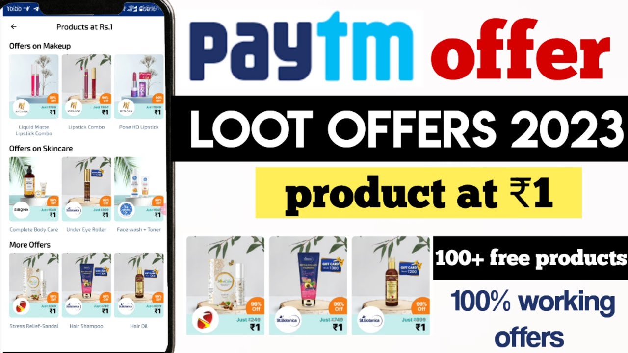 Paytm 1 rupees deals offer | Paytm trial pack offer | free online order ...