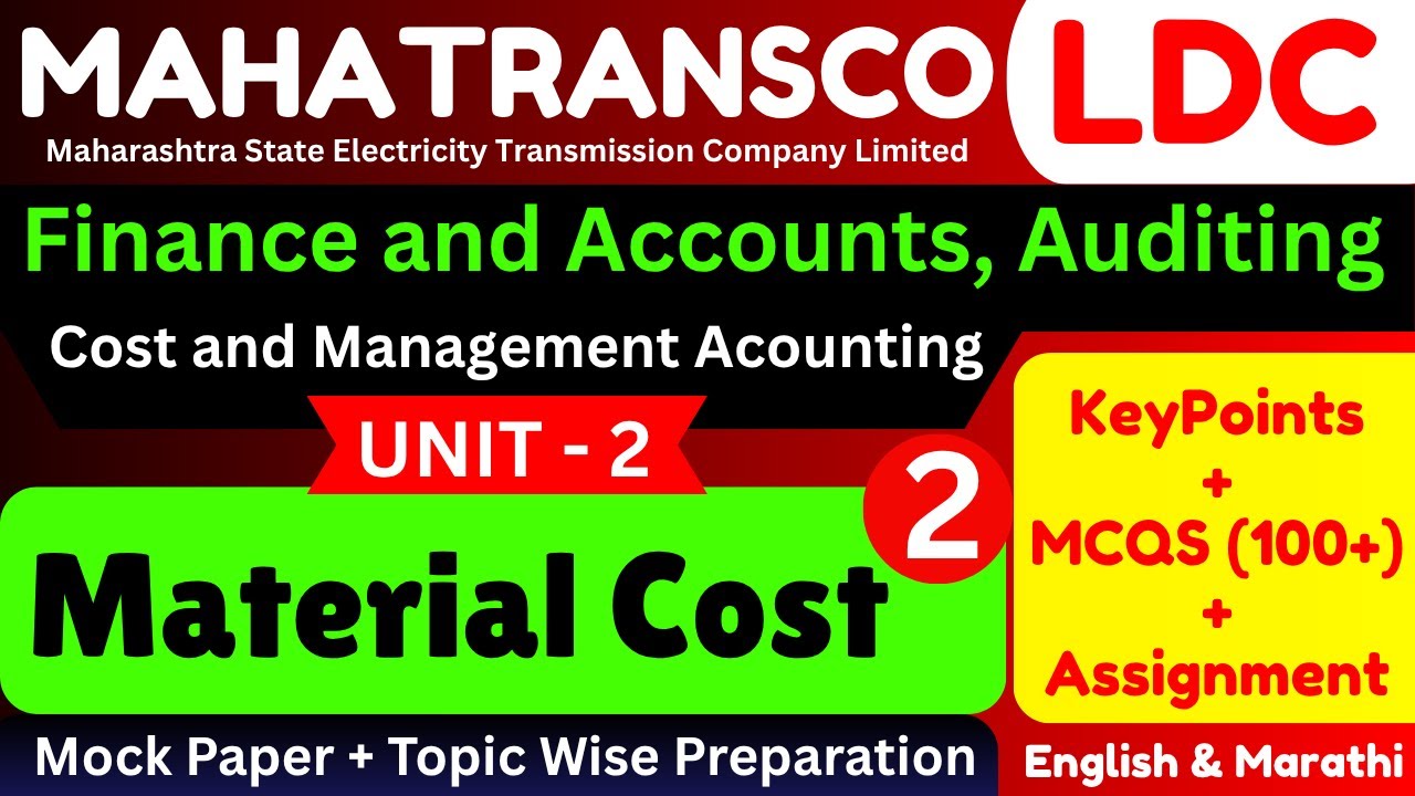 UNIT 2 : Material Cost | Cost and Management Accounting | Mahatransco ...