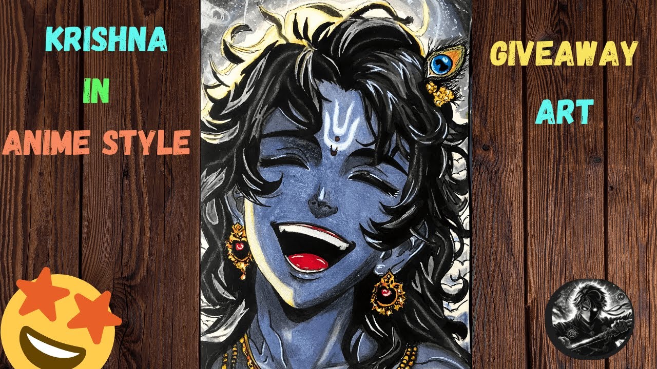 Drawing Krishna in anime style #krishna #anime #drawing #art # ...