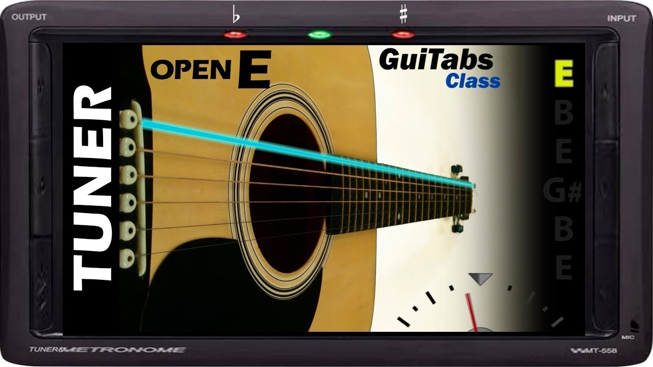 OPEN E TUNING 🎸📟 - GUITAR TUNER / Open E = E B E G# B E / GuiTuners 🎸 ...