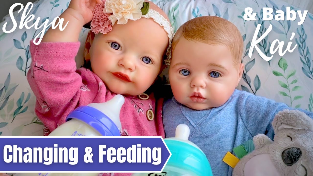 Changing & Feeding Reborn Baby Skya & Baby Kai On A Rainy Day. - YouTube