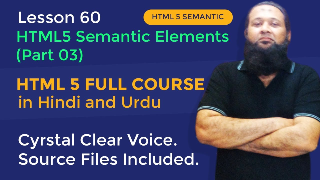 Lesson 60 Html5 Full Course In Hindi And Urdu Html5 Semantic Intro