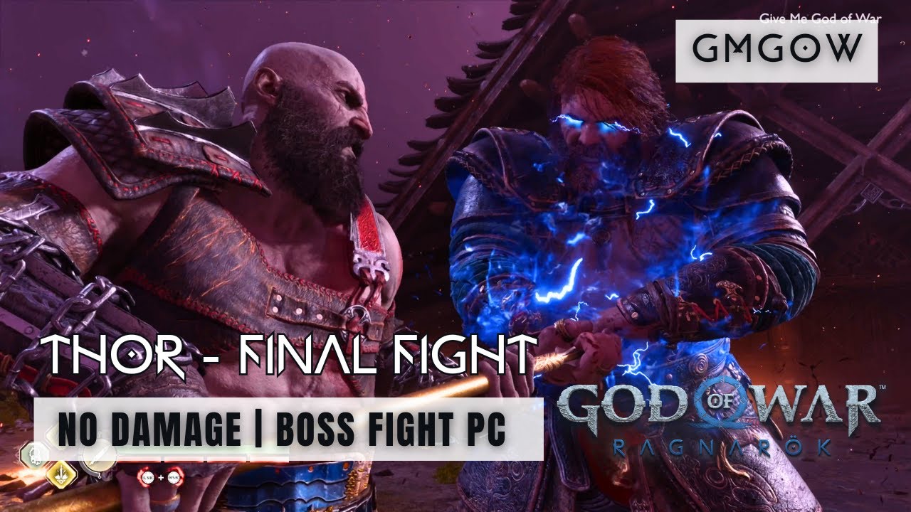 God of War Ragnarok PC | Thor Final Boss Fight | GMGOW | No Damage ...