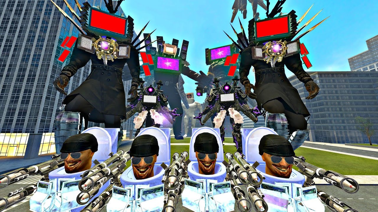 UPGRADED TVMAN TITAN DESTRYED SKIBIDI TOILETS GMAN GANG IN Garry's Mod ...