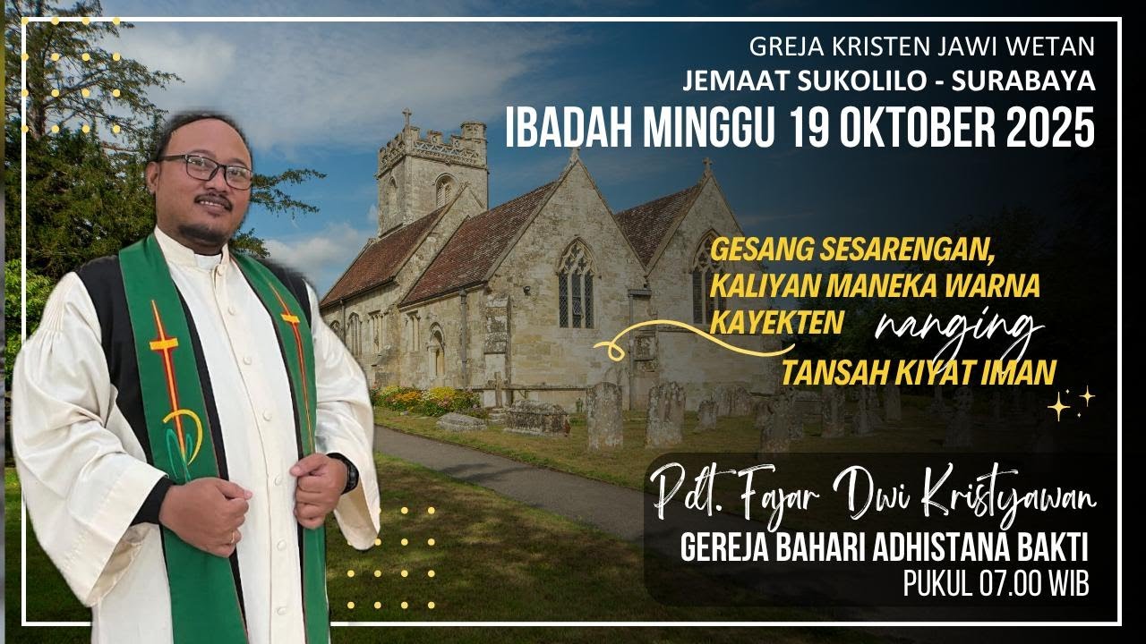 Ibadah Minggu 19 Oktober 2025 | GKJW Jemaat Sukolilo - YouTube