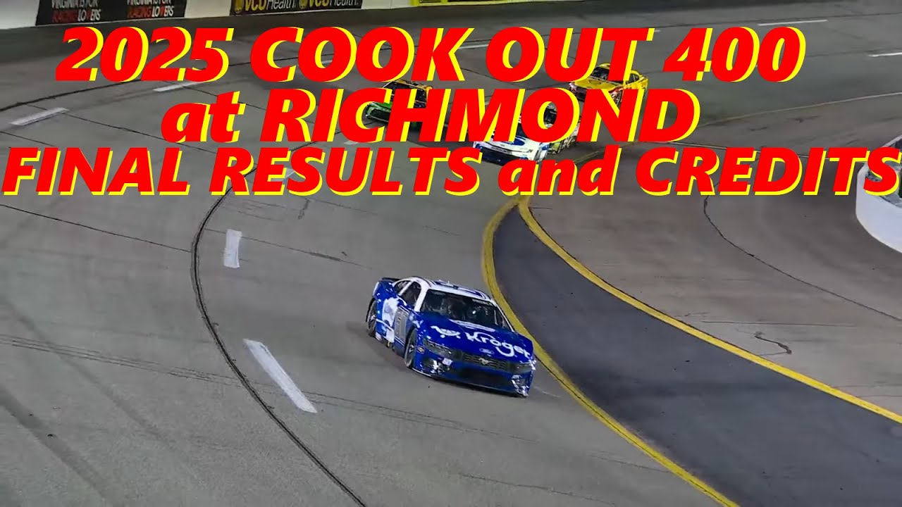 2025 Cook Out 400 (Richmond) Finishing Order and Credits (Rebirth Cup ...
