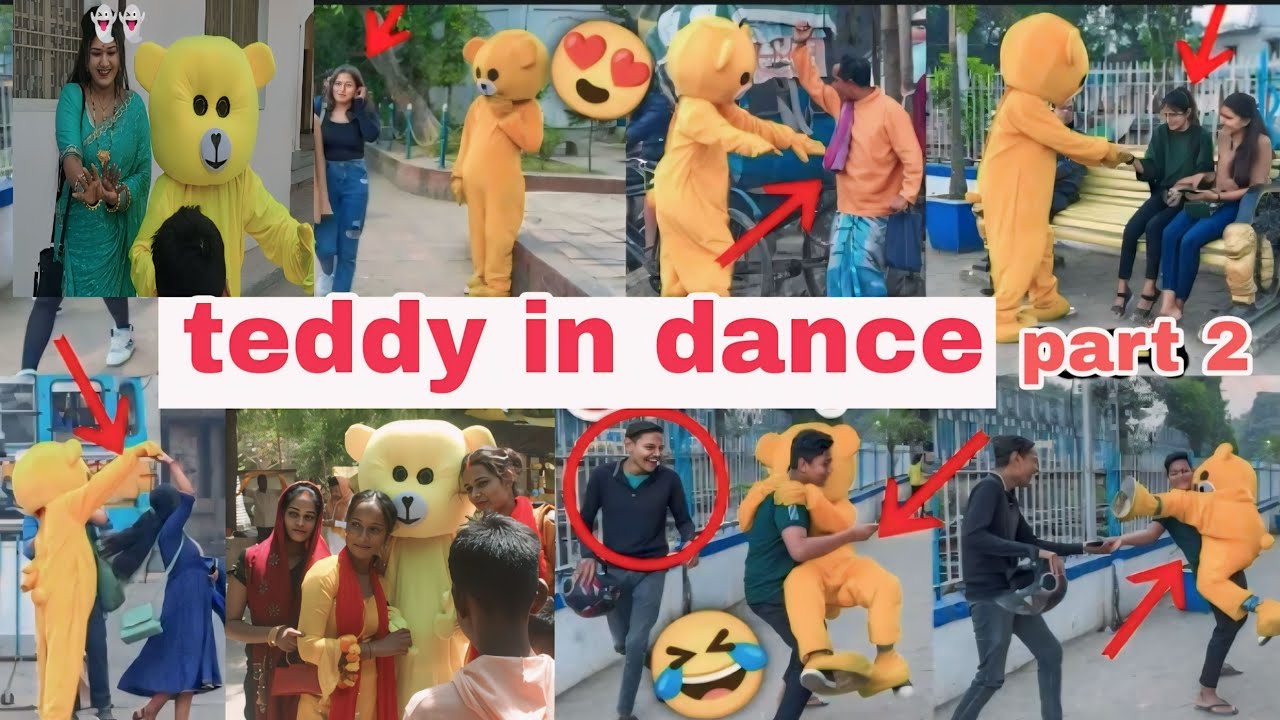 teddy bear comedy||prank in public||cute girl reaction||teddy bear😂🤣 ...