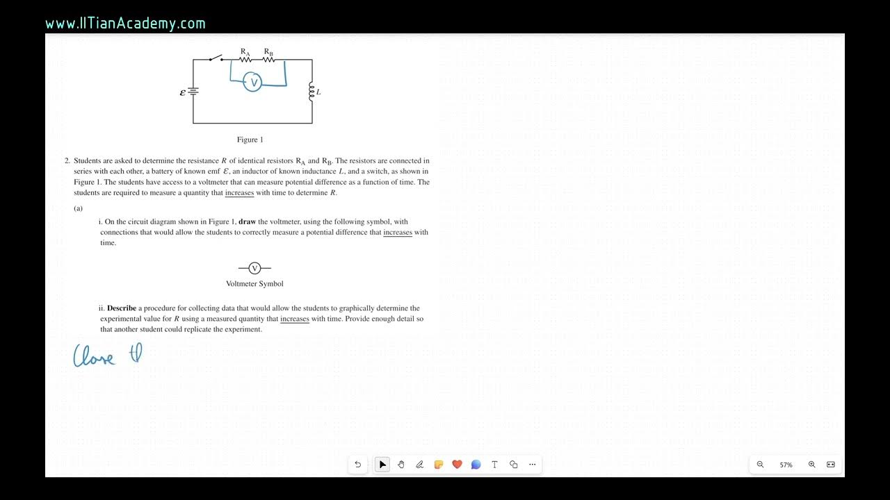 AP Physics C: E& M Algebra Based 2024 FRQ Video Solution set 2 Q2a ...