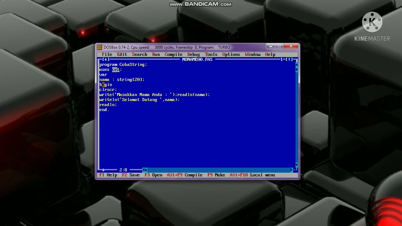 Tutorial Turbo Pascal Part 5penjelasan Operator Dan Type Data String Youtube
