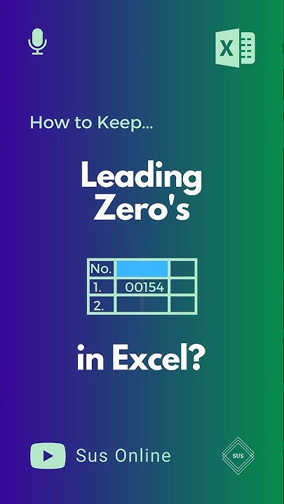 How to Keep Leading Zeroes in Excel? 🧑‍💻 #excel #exceltips - YouTube