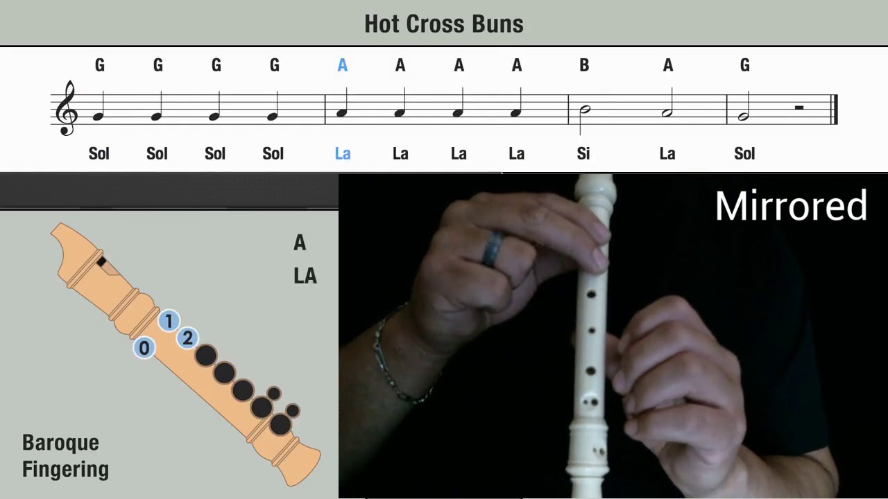 Hot Cross Buns Recorder Follow Along - YouTube