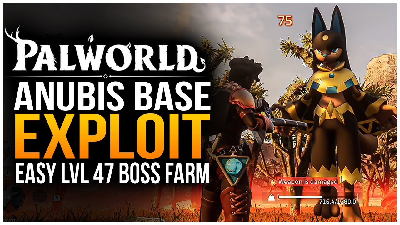 Palworld NEW ANUBIS BASE EXPLOIT: EASY KILL 47 LVL BOSS FAST XP LVL UP ...
