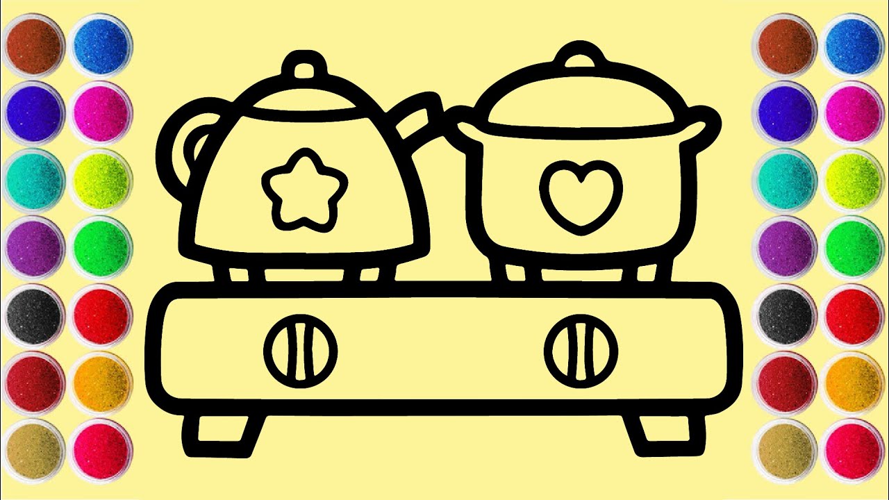 Coloring Teapot and Cauldron Colorful Using Colored Sand | Coloring ...