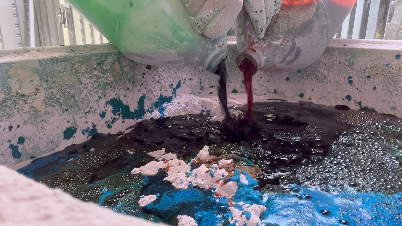 ASMR colorful paste, pouring and powder play! - YouTube