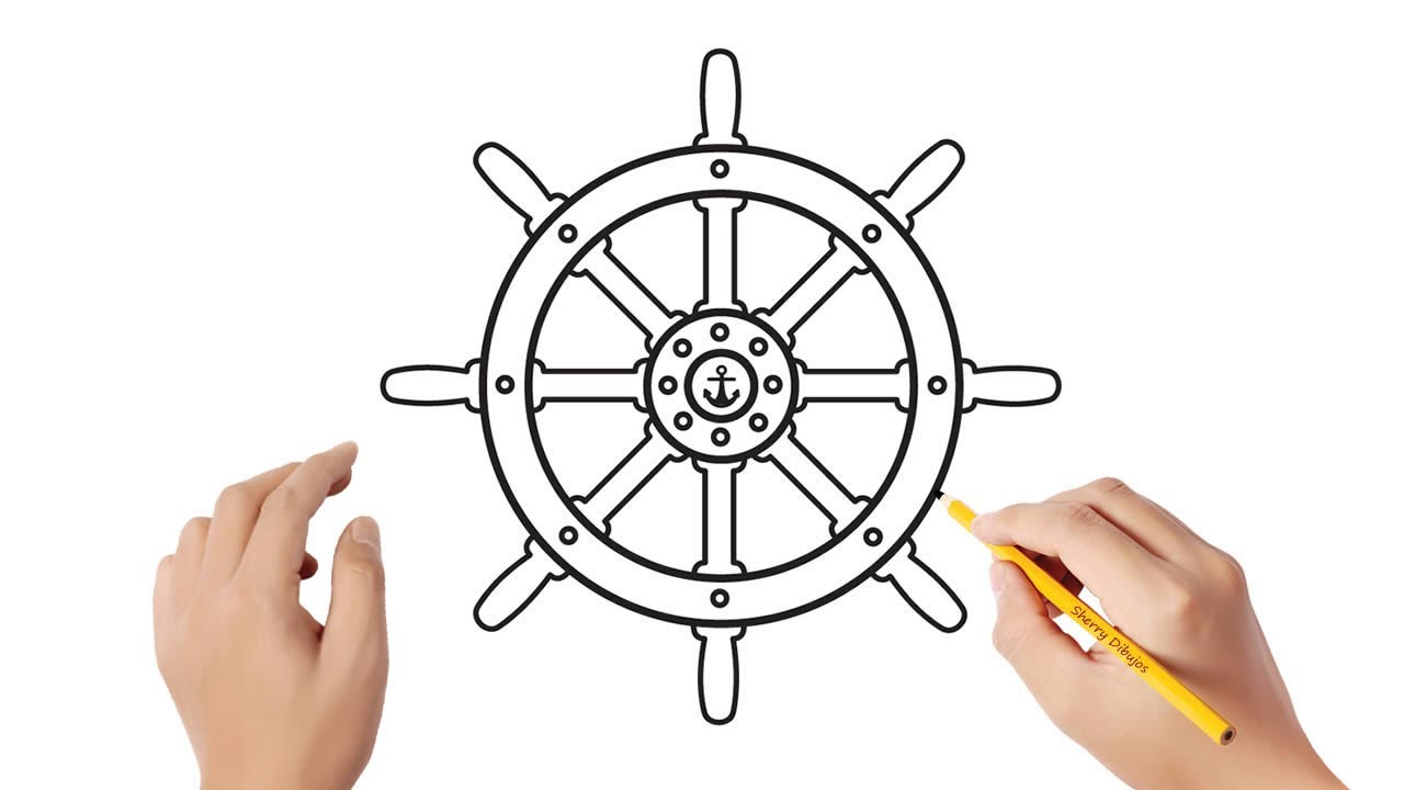 Cómo dibujar un timón | Dibujos sencillos - YouTube