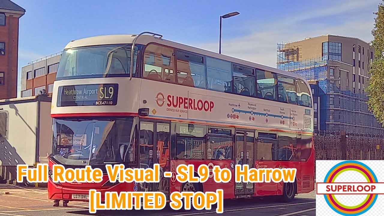 Full Route Visual | London Bus Route SL9 - Heathrow Central to Harrow ...