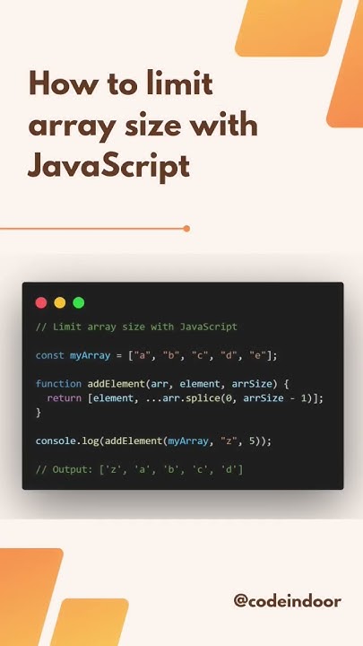 How to limit array size with JavaScript #javascript #js #code #codeindoor #reactjs - YouTube