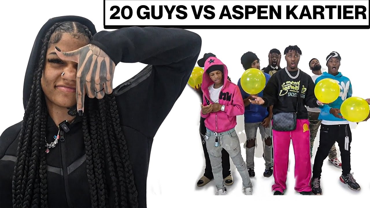 20 GUYS VS 1 RAPPER: ASPEN KARTIER - YouTube