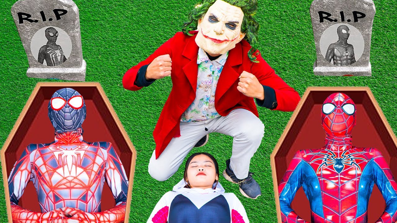 All Team Spider-Man Fight Bad Guys Joker Team Rescue Spider Girl Live ...