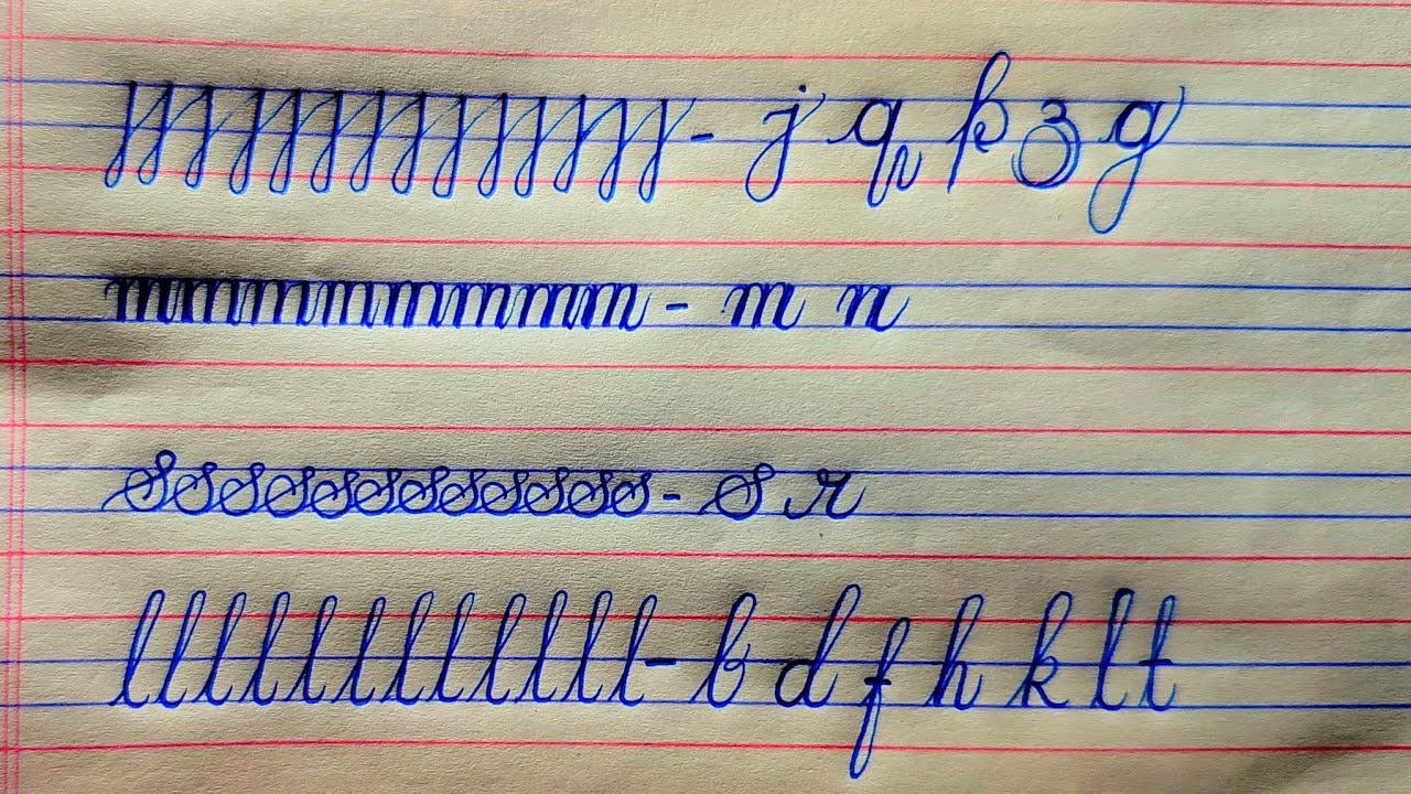 Handwriting basic stroke | Cursive writing kaise likhein | Basic stroke ...