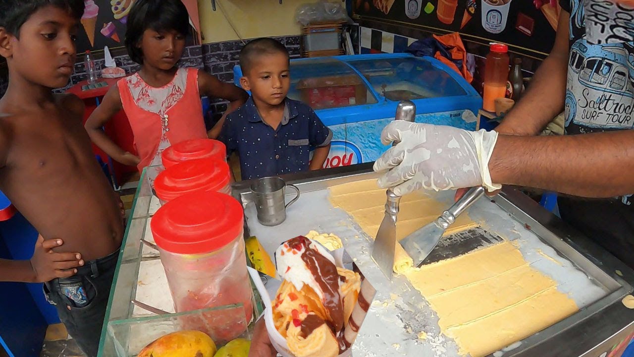 MANGO ROLL ICE CREAM Very Tasty Summer Special Food For Homeless ...