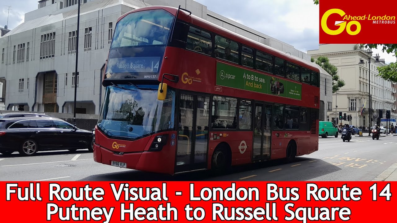 Full Route Visual l London Bus Route 14 - Putney Heath to Russell ...
