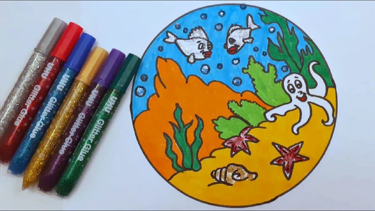 كيفية رسم عالم البحار والمحيطات رسم سهل رسم اعماق البحر Draw A Sea World Youtube