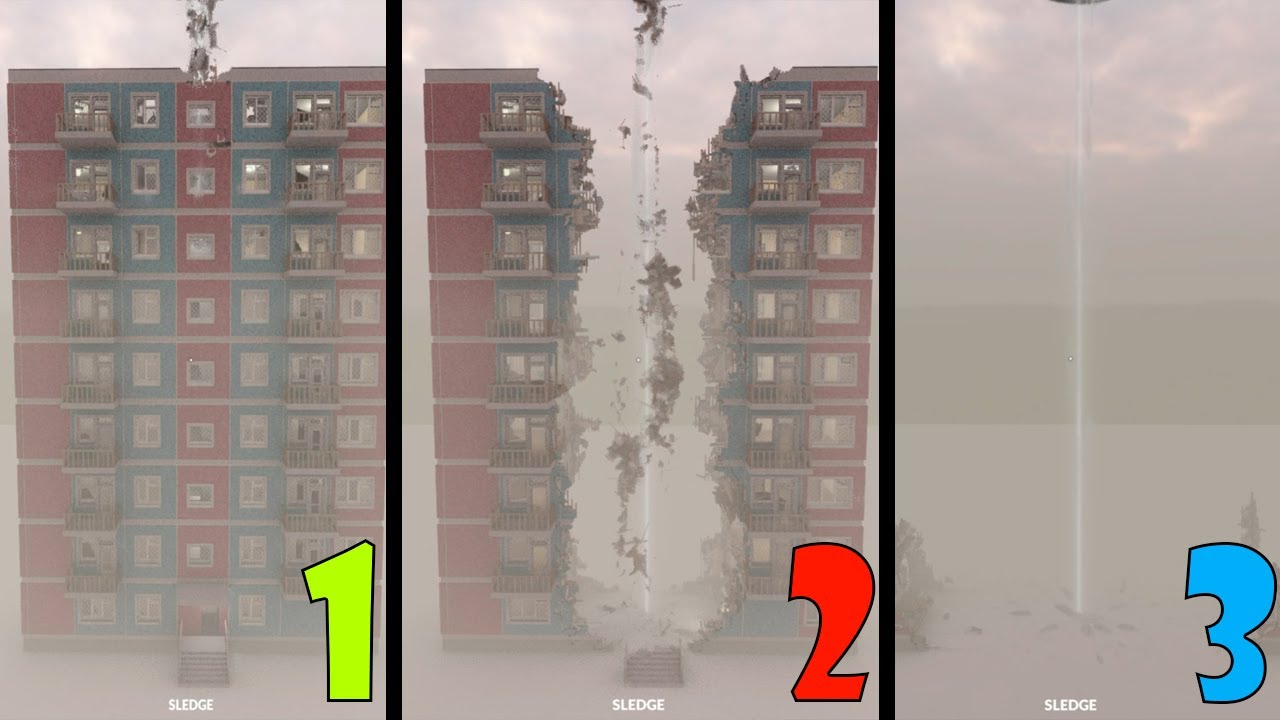 Teardown before and after 8 min, the building collapses + reverse ...