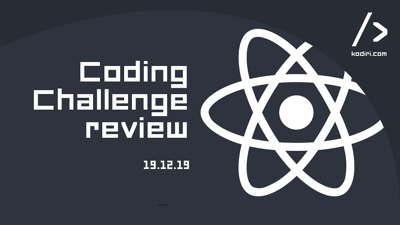 Coding Challenge review - 19-12-19 - YouTube